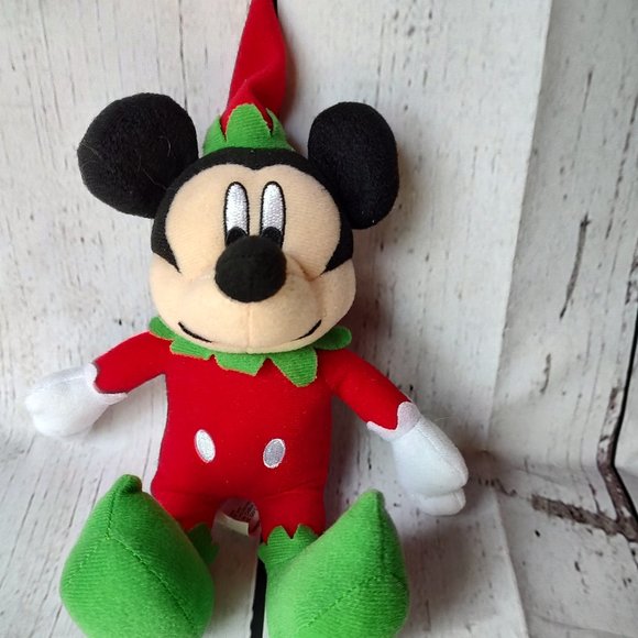 Disney | Toys | Disney Mickey Mouse 8 Christmas Holiday Elf Plush ...